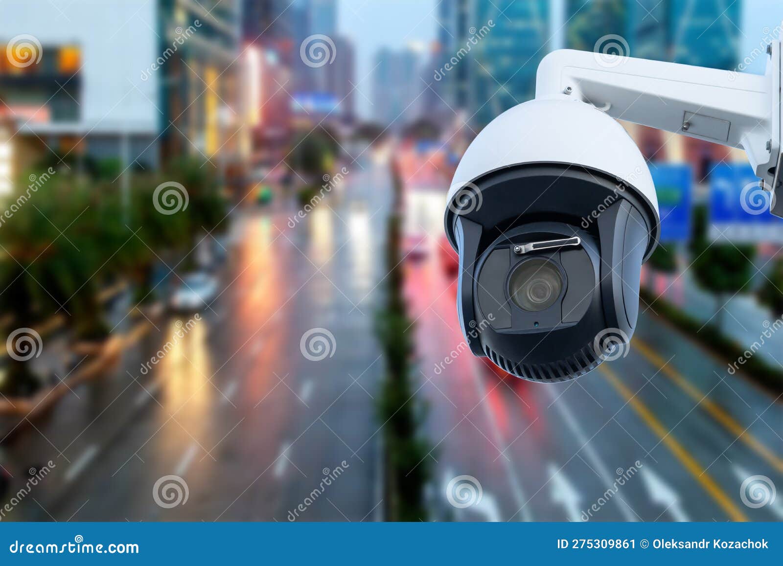 CCTV Camera or Surveillance Operating on Traffic Road. Stock Image ...