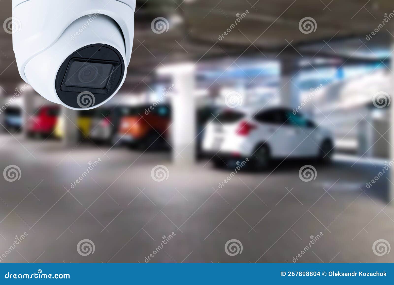 CCTV Camera or Surveillance System on Indoor Car Parking. Stock Photo ...