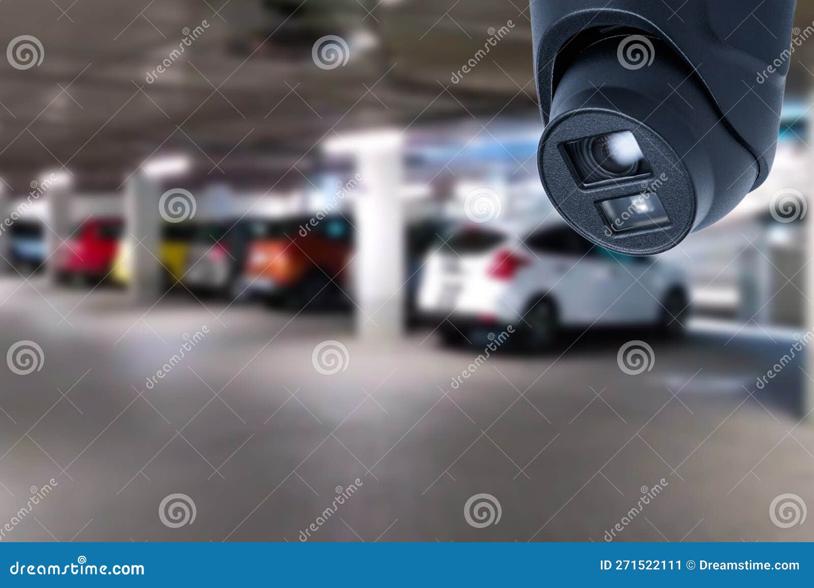 CCTV Camera or Surveillance System on Indoor Car Parking. Stock Image ...
