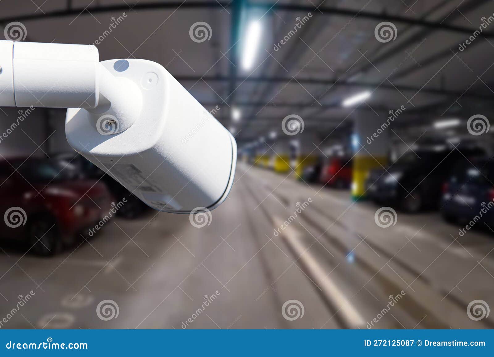 CCTV Camera or Surveillance System on Indoor Car Parking. Stock Image ...