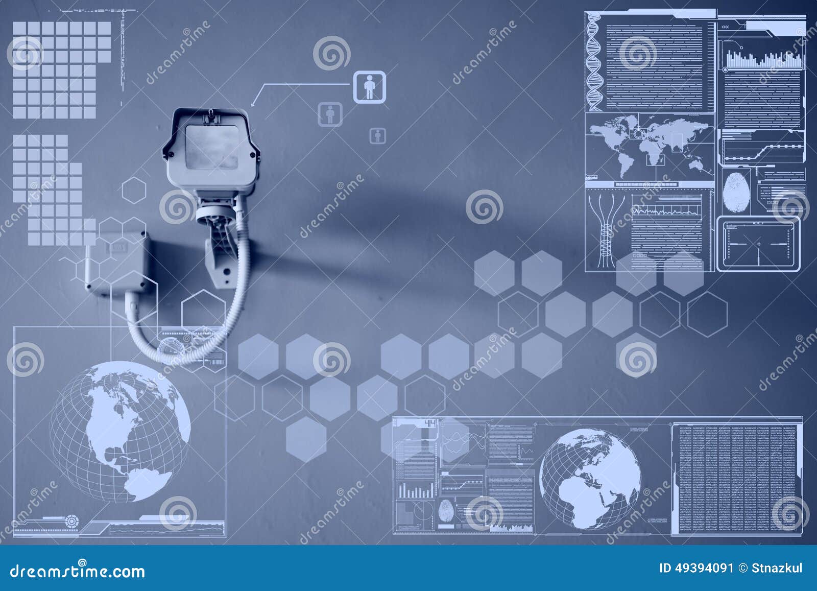 CCTV Camera or Surveillance Technology on Screen Display Stock Image ...
