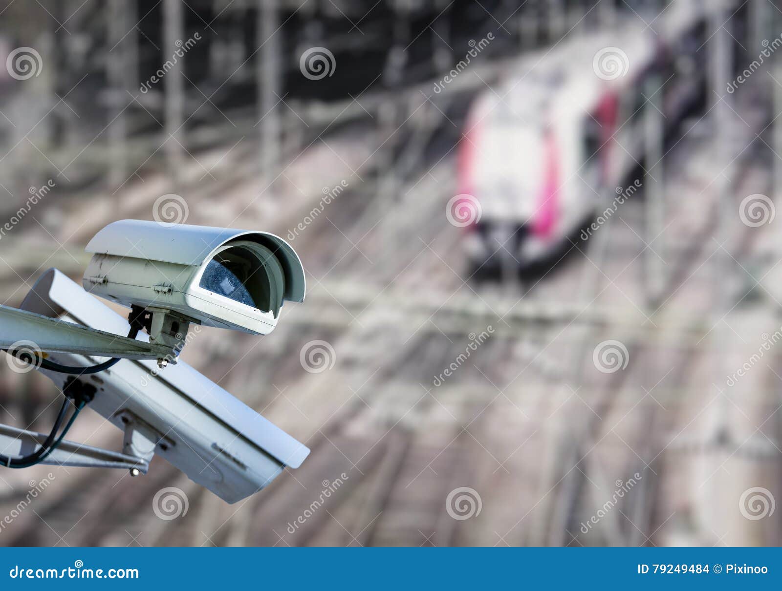 CCTV Camera Surveillance Train Station Stock Photo - Image of ...