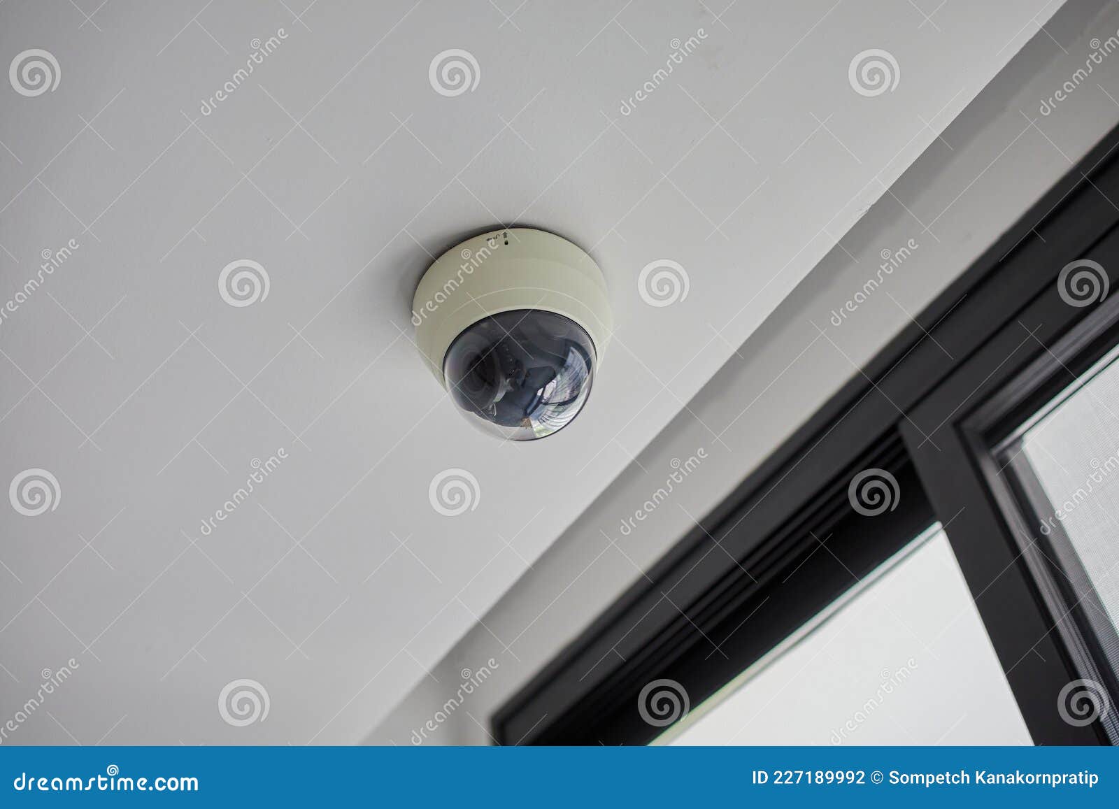 CCTV Camera, Surveillance Camera or on White Ceiling Stock Photo ...
