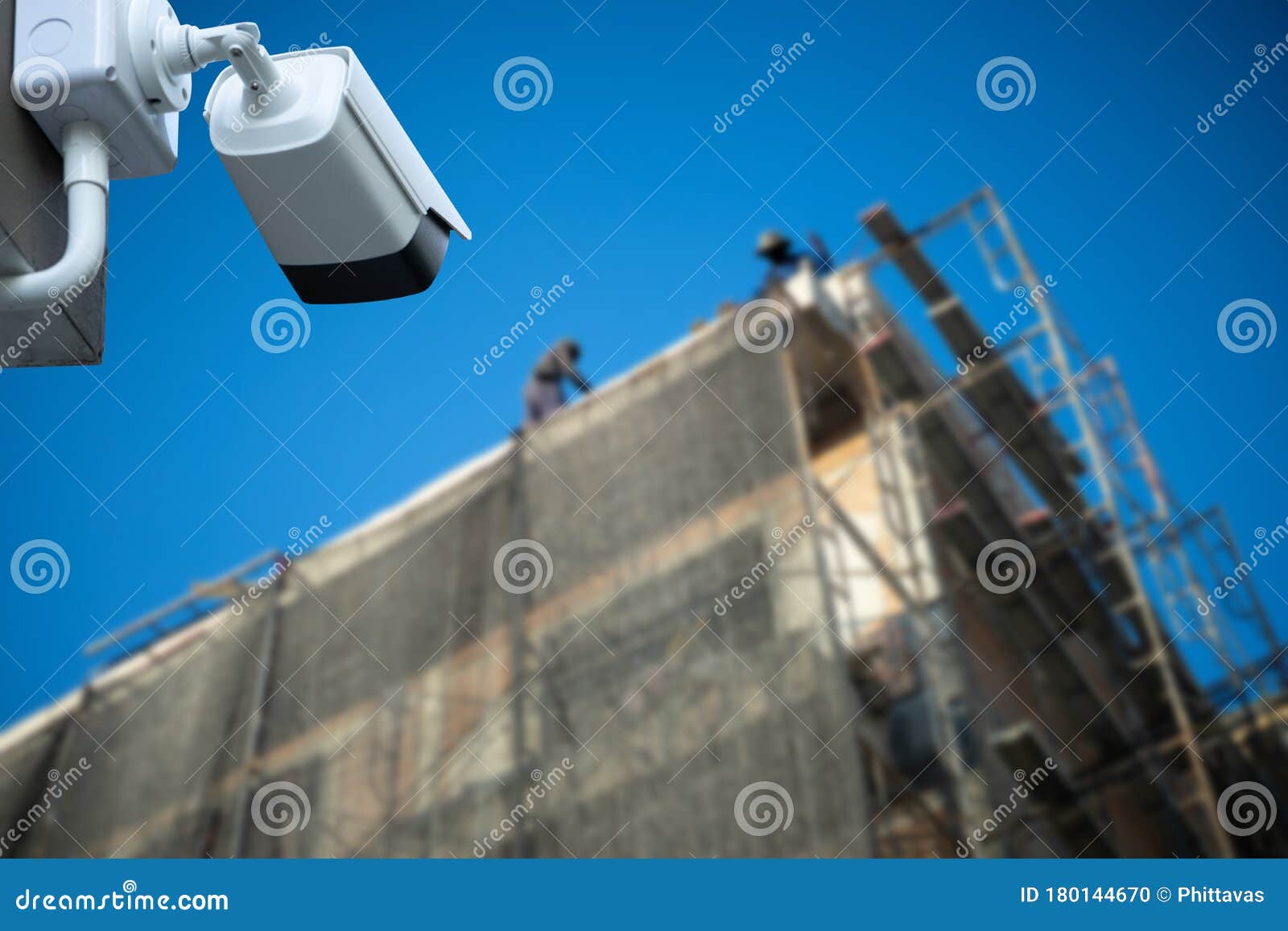 CCTV Camera System Operating in Construction Site Stock Photo - Image ...