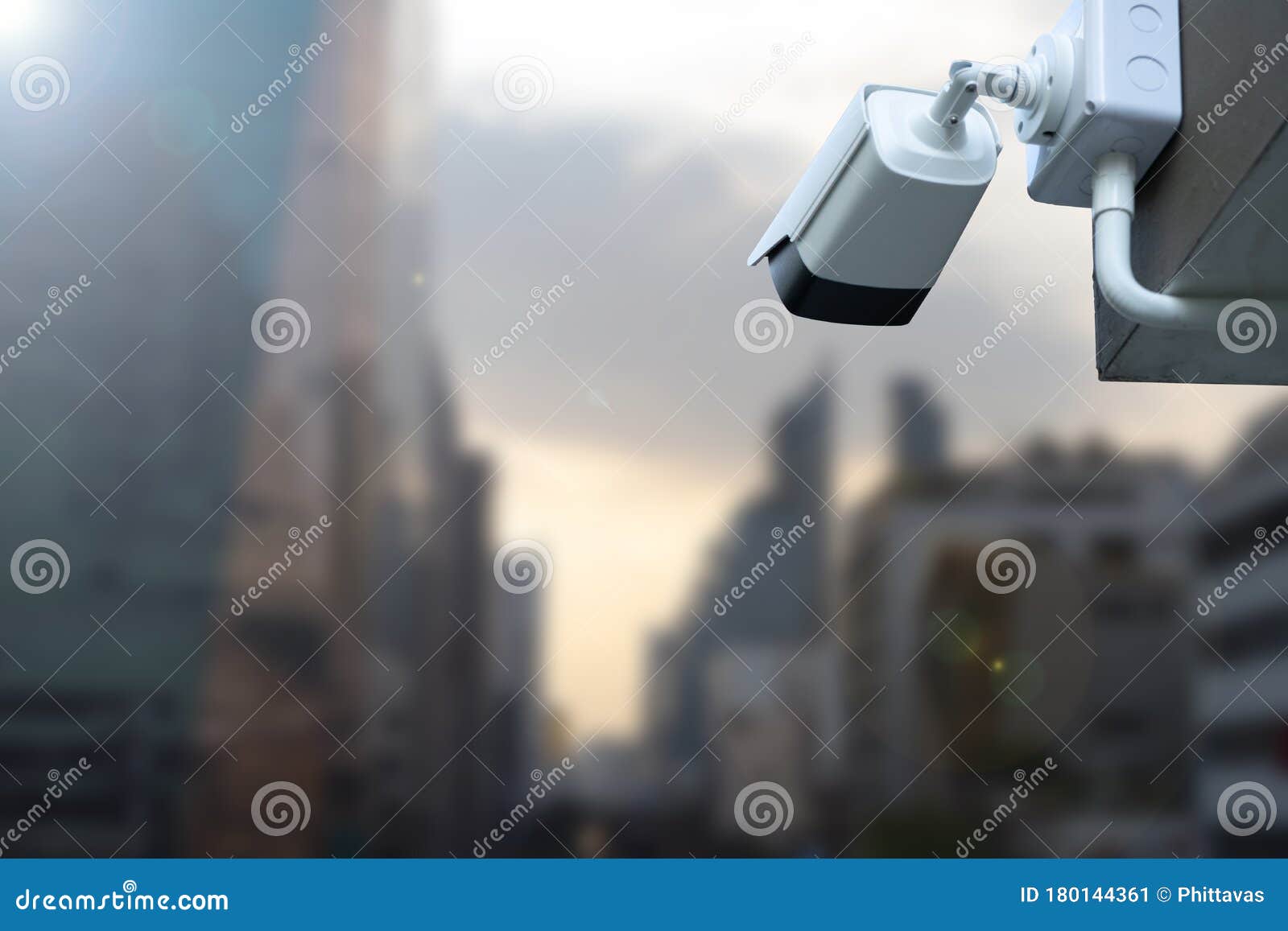 CCTV Camera System Operating Over Capital City Stock Image - Image of ...