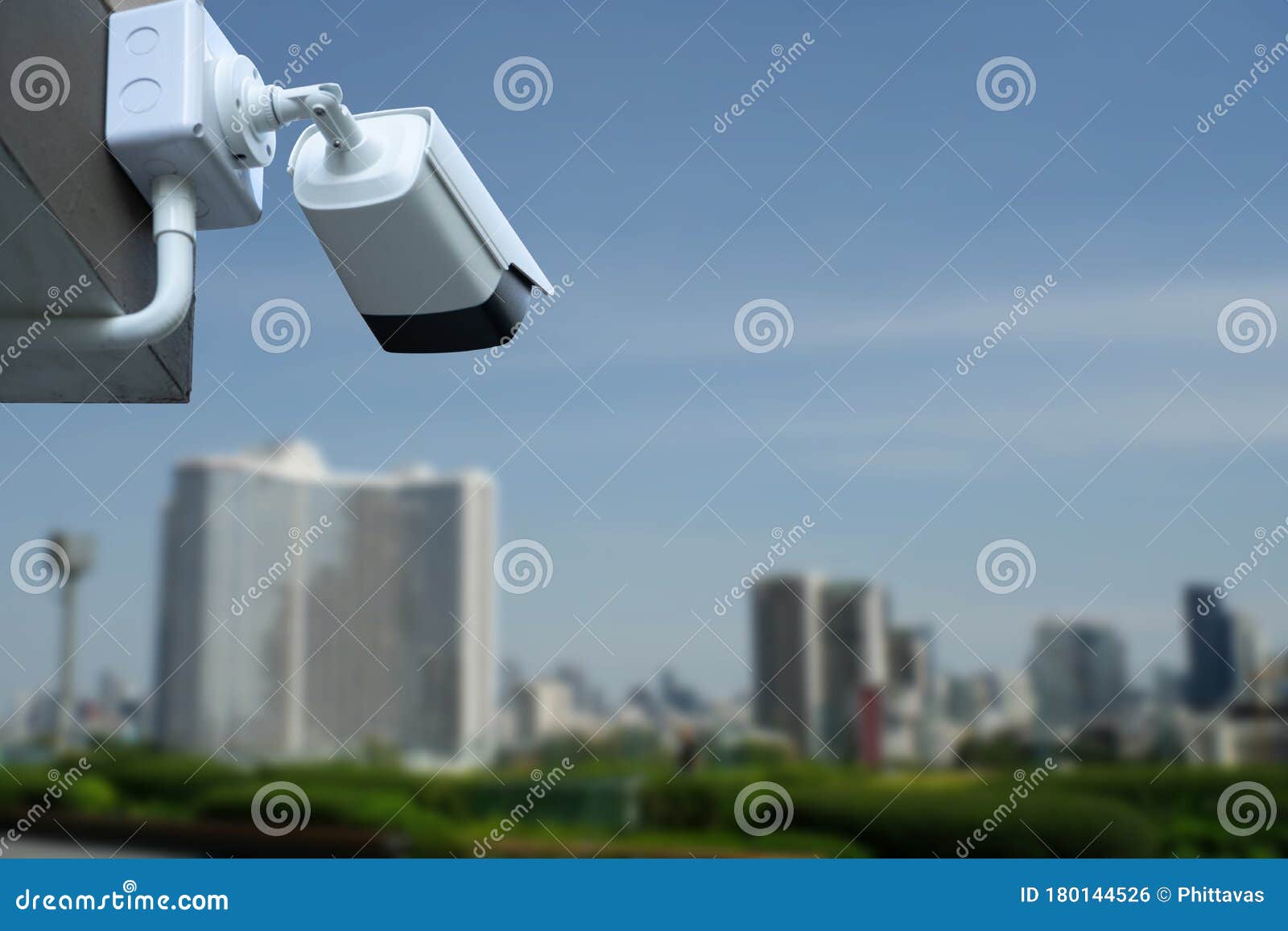 CCTV Camera System Operating Over Capital City Stock Photo - Image of ...