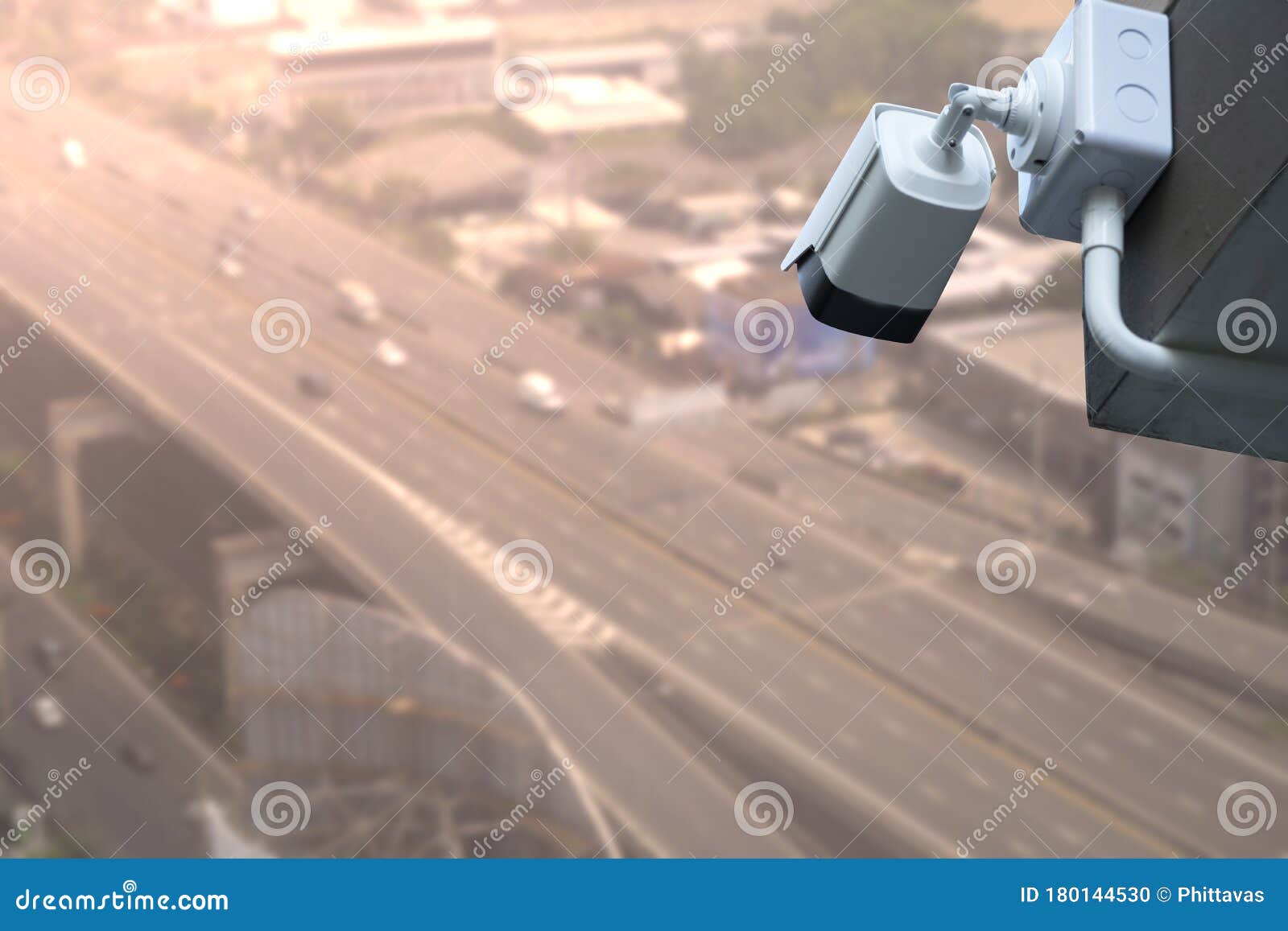 CCTV Camera System Operating Over Highway for Observed Traffic Stock ...