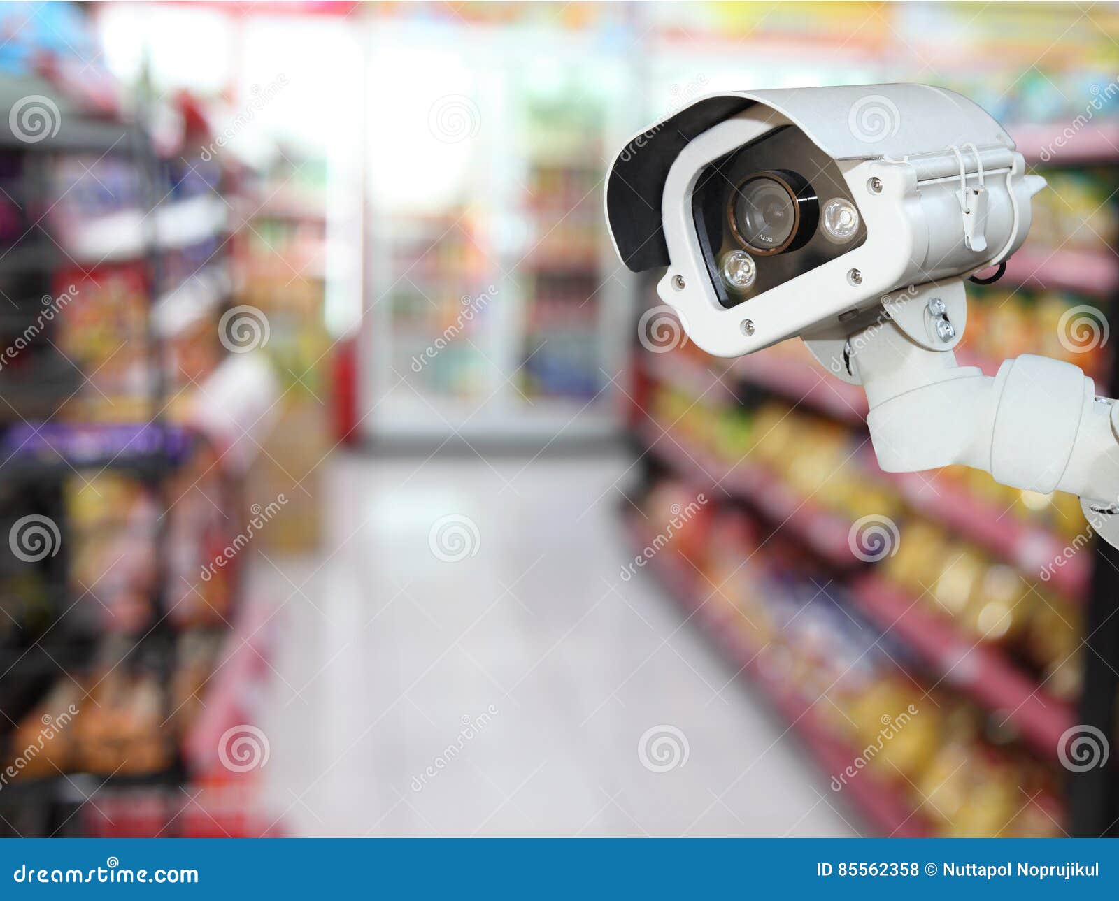 CCTV Camera System Security in Shopping Mall Supermarket Blur Ba Stock ...