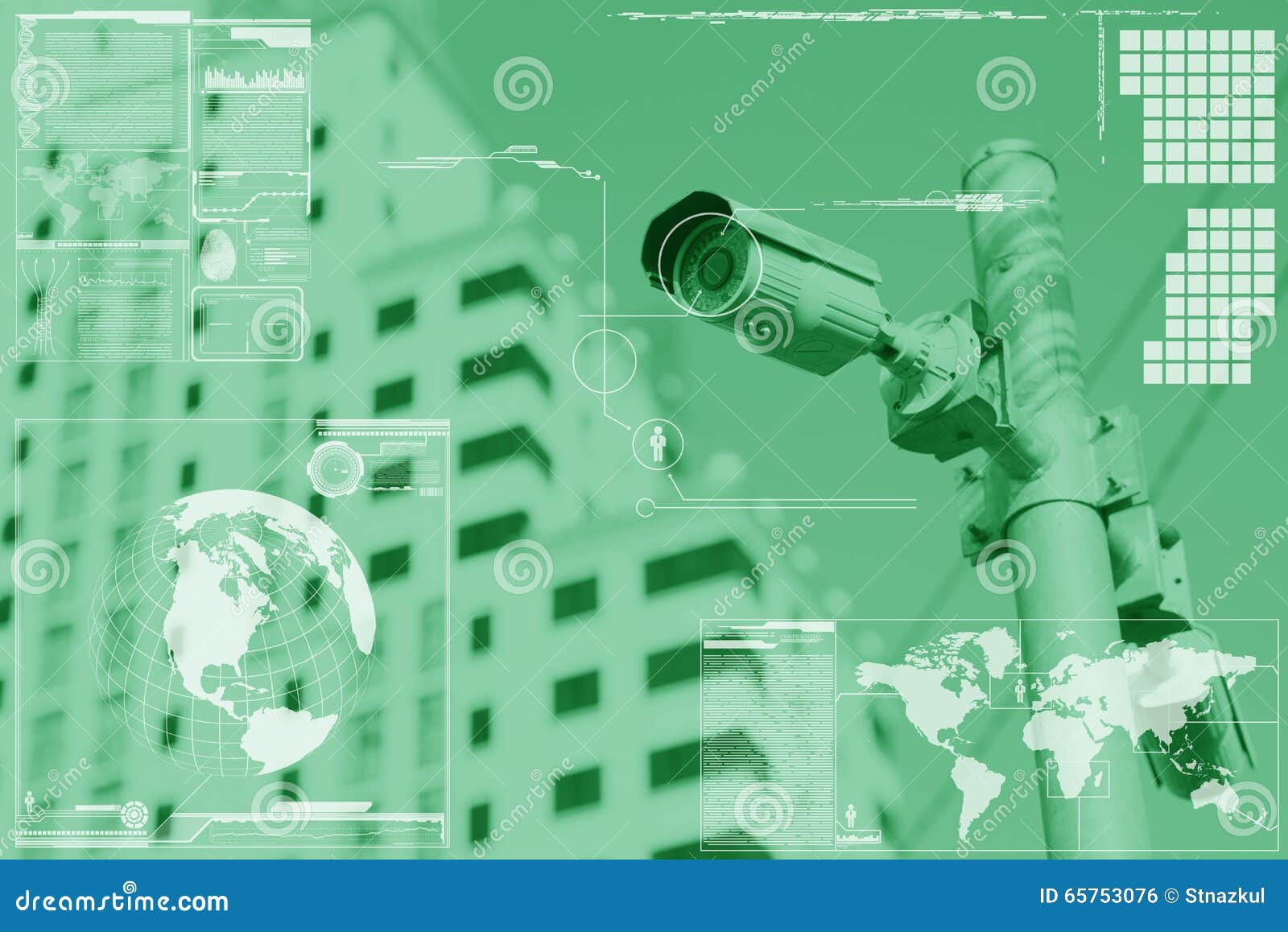 CCTV Camera Technology on Screen Display Stock Photo - Image of safe ...