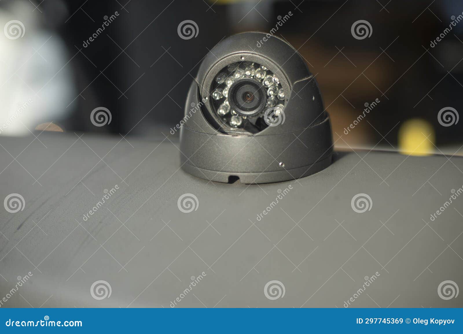 CCTV Camera in Transport. Video Camera in Bus Stock Image - Image of ...