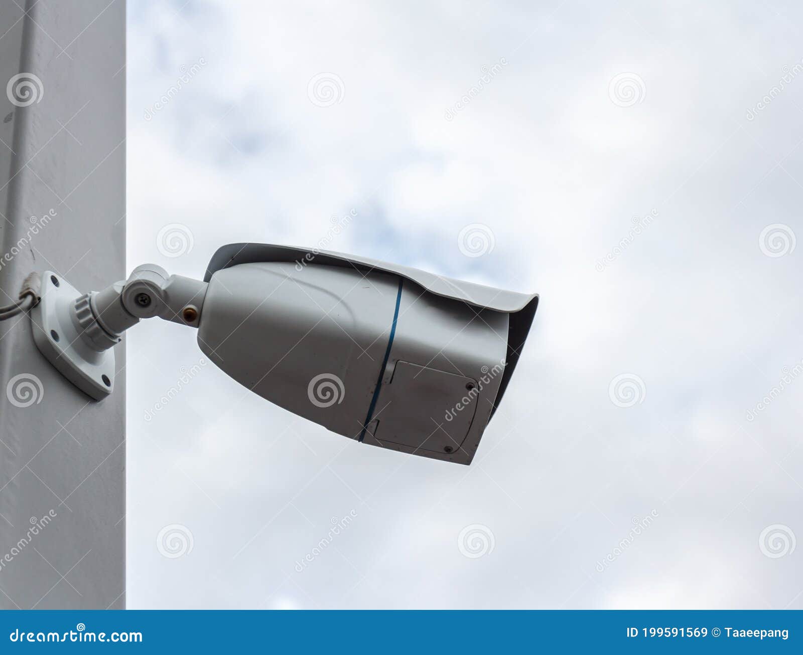 CCTV Camera Installed on Pillar Office Building Stock Image - Image of ...