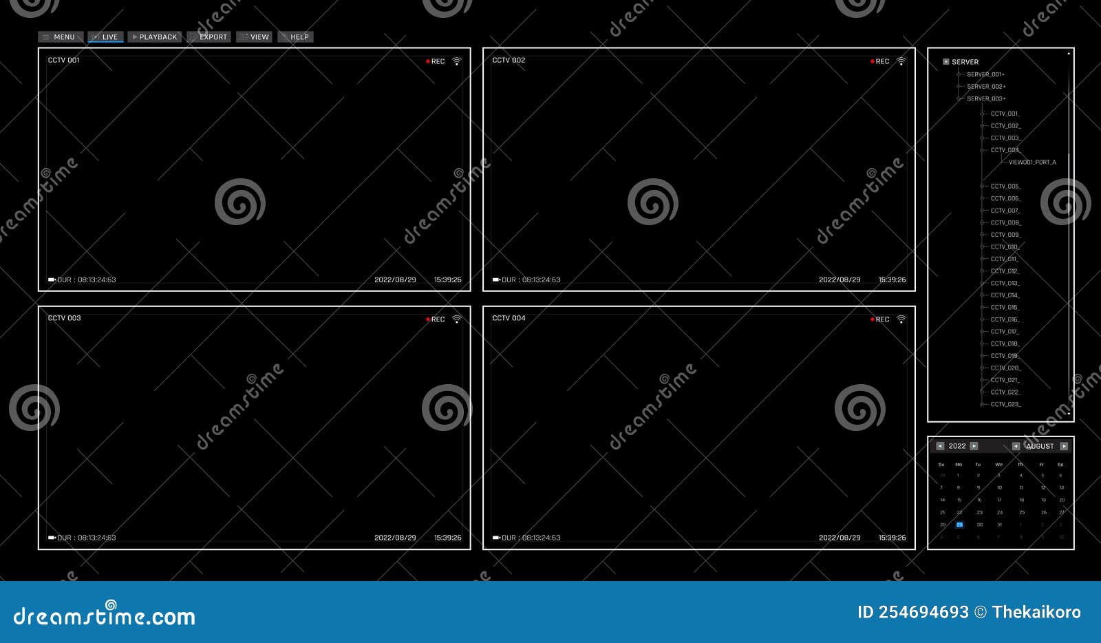 CCTV Camera User Interface Surveillance 001 Stock Vector - Illustration ...