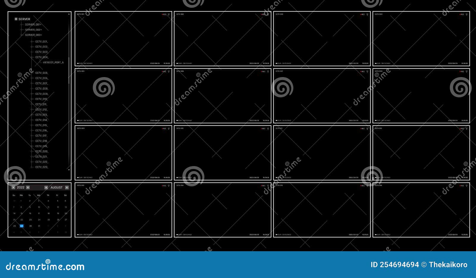 CCTV Camera User Interface Surveillance 002 Stock Vector - Illustration ...