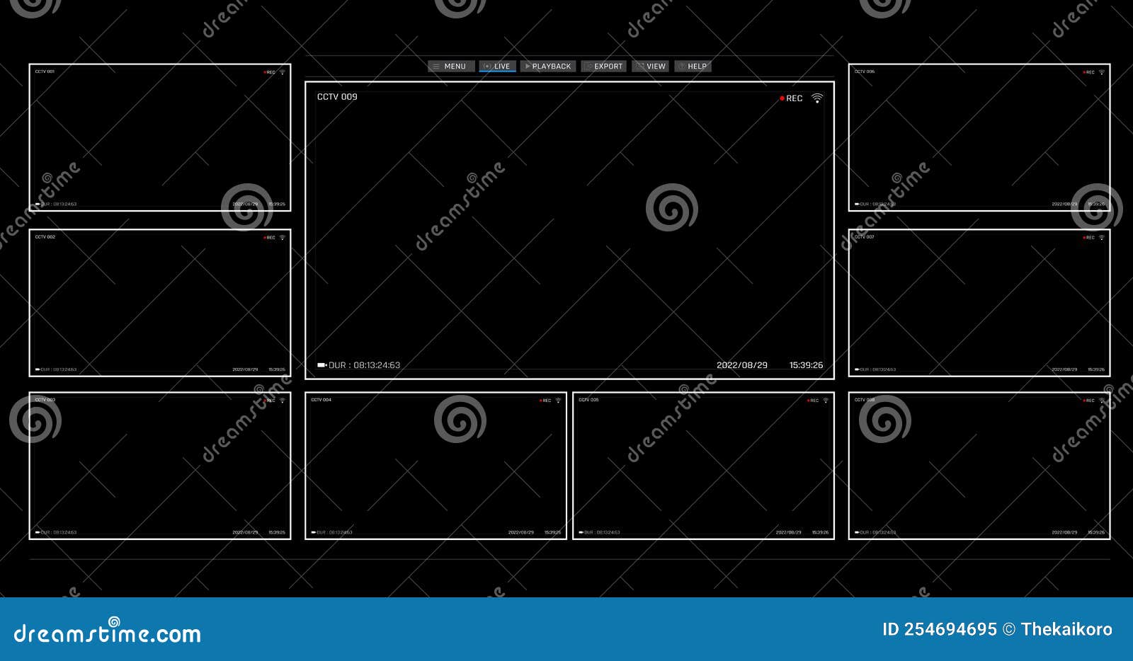 CCTV Camera User Interface Surveillance 003 Stock Vector - Illustration ...