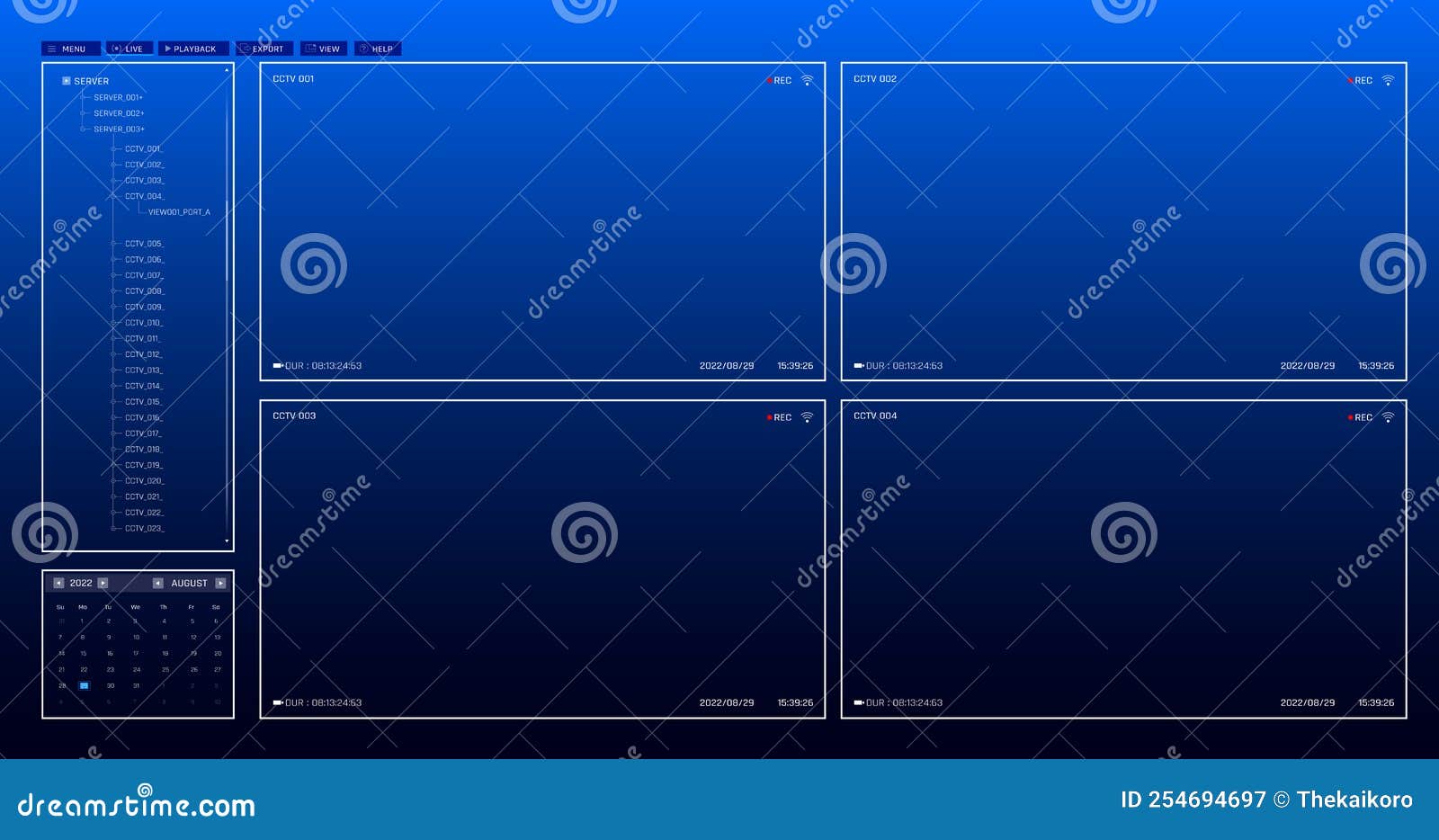 CCTV Camera User Interface Surveillance 005 Stock Vector - Illustration ...