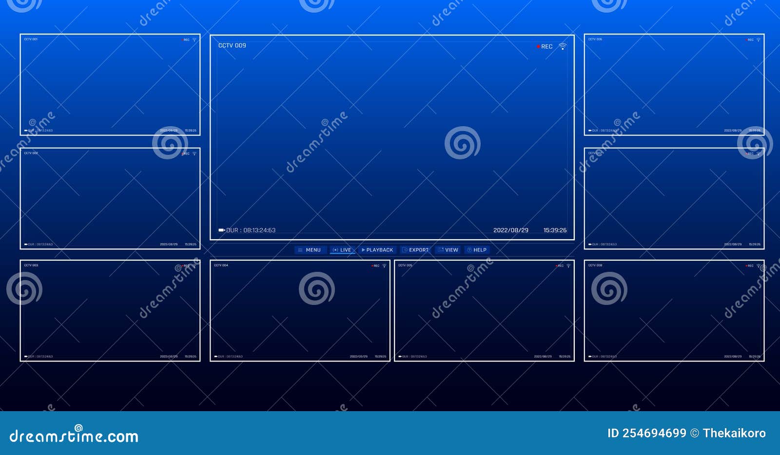 CCTV Camera User Interface Surveillance 007 Stock Vector - Illustration ...