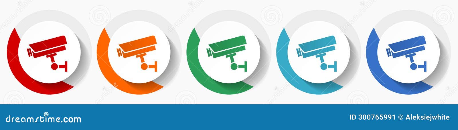Cctv Camera Vector Icon Set, Flat Icons for Logo Design, Webdesign and ...