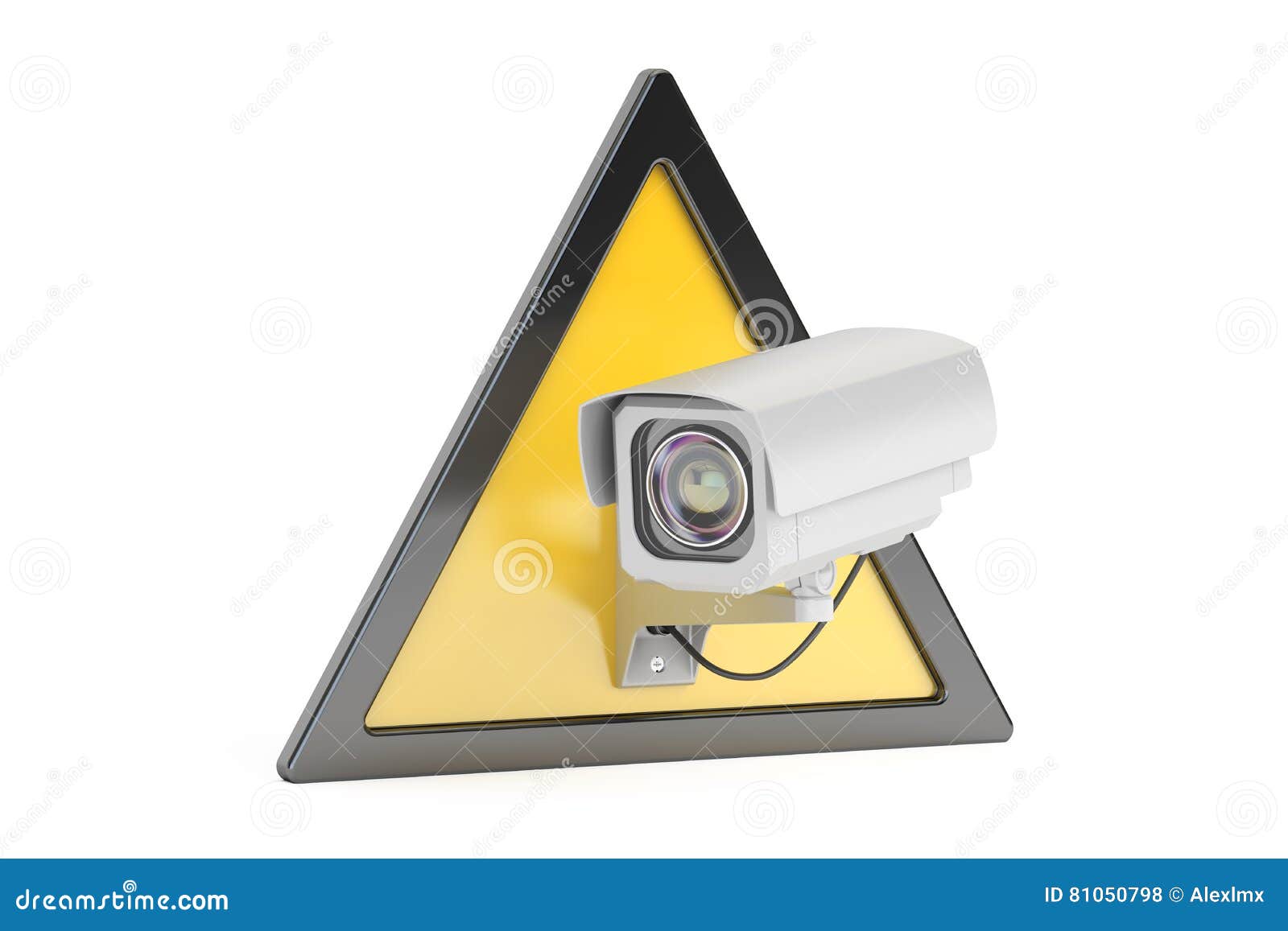 CCTV Camera Video Surveillance Sign, 3D Rendering Stock Illustration ...