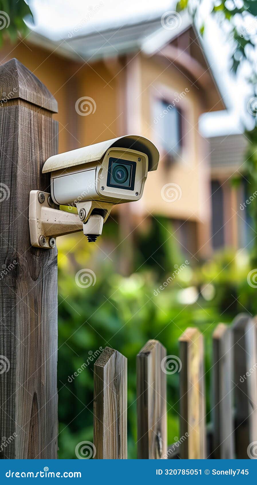 CCTV Camera on the Wall of the House. Stock Image - Image of record ...