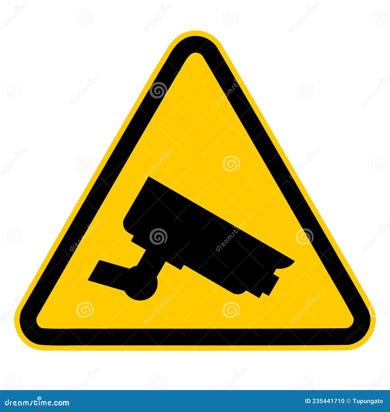 CCTV camera warning sign stock vector. Illustration of isolated - 235441710