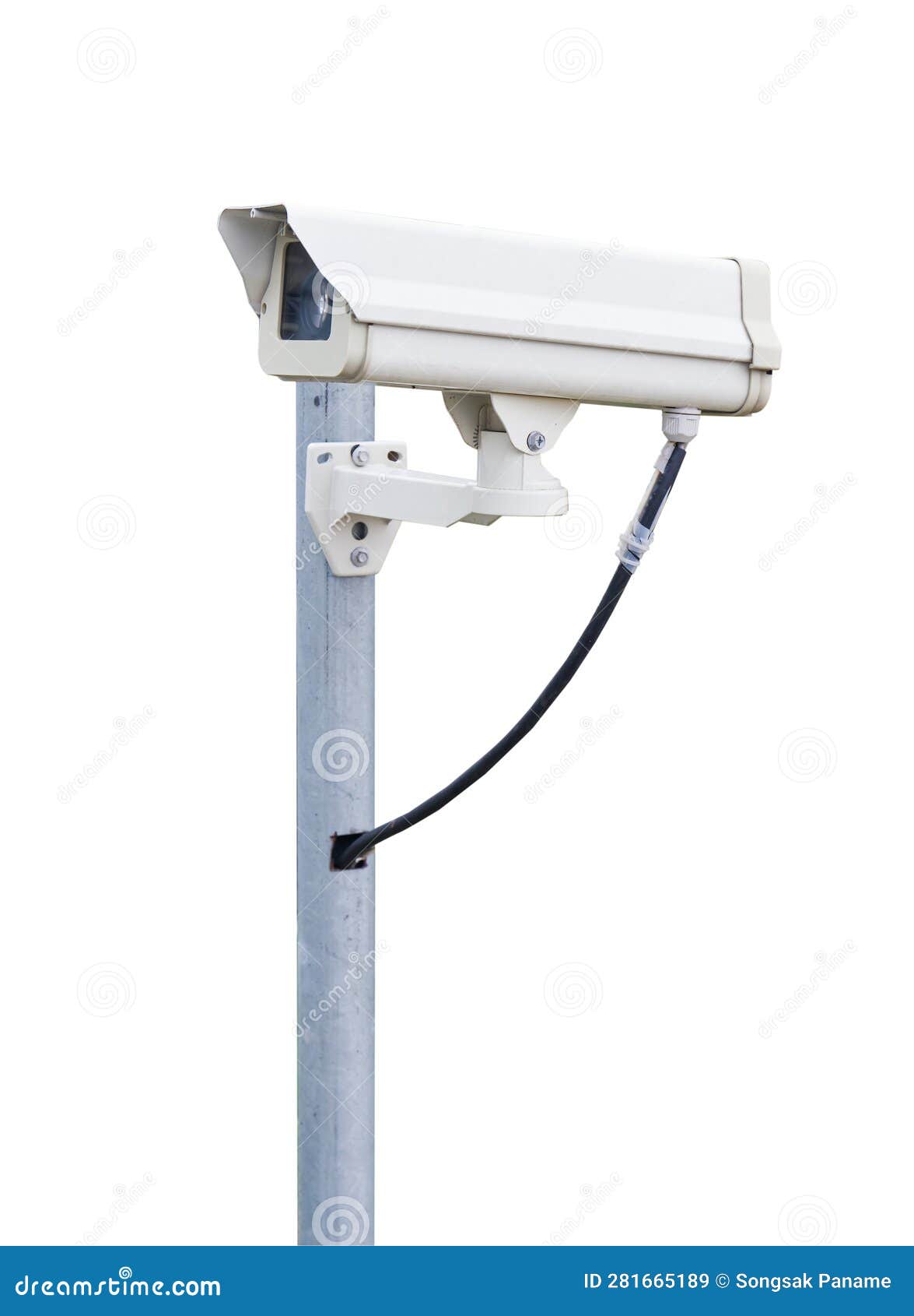 CCTV Camera on White Background Stock Image - Image of table, pole ...