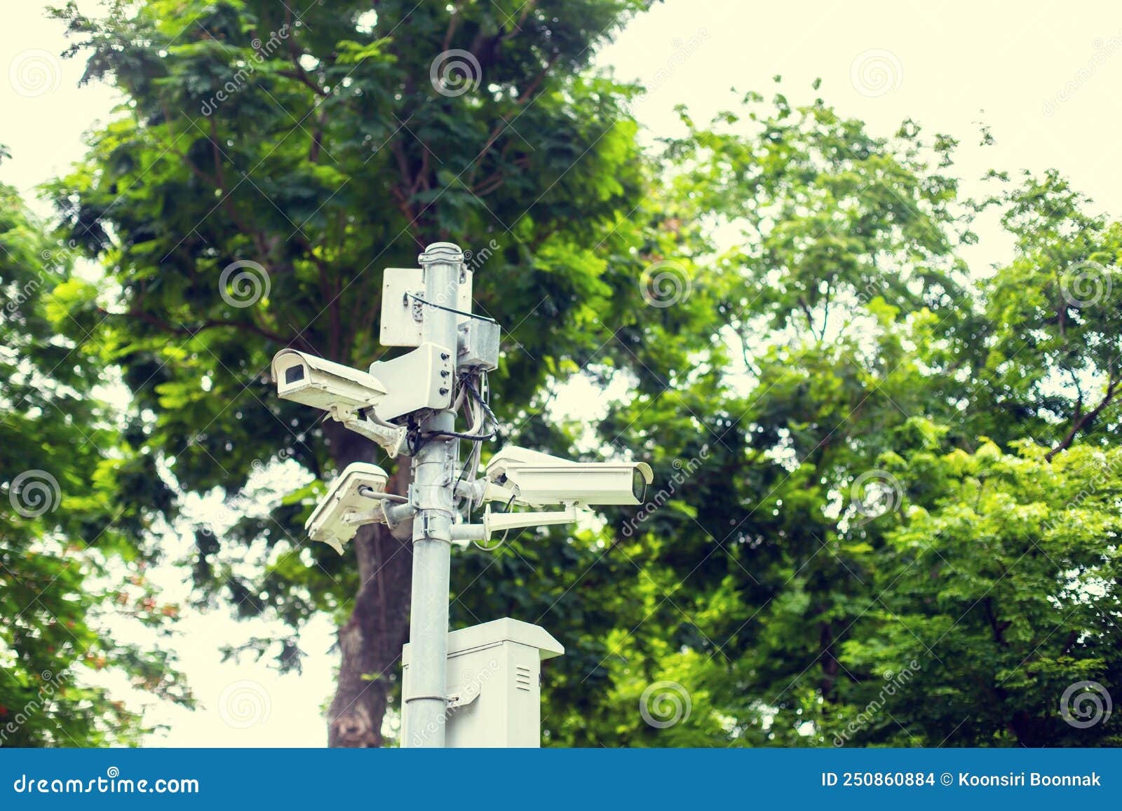 CCTV Camera and WIFI Access Point are Installation on Tower Stock Photo ...