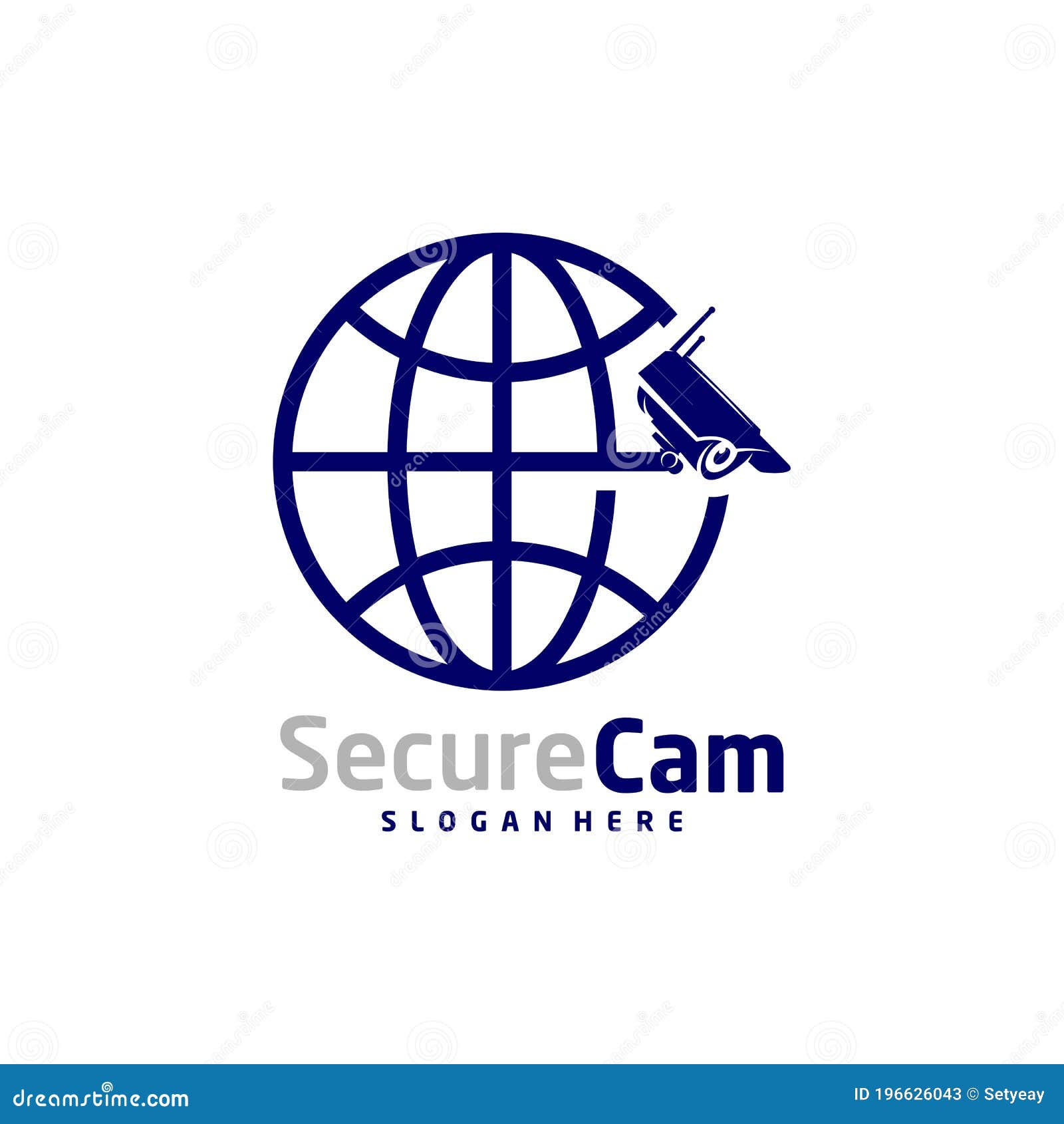 CCTV Camera with World Logo Design Vector Template, Concept Symbol ...