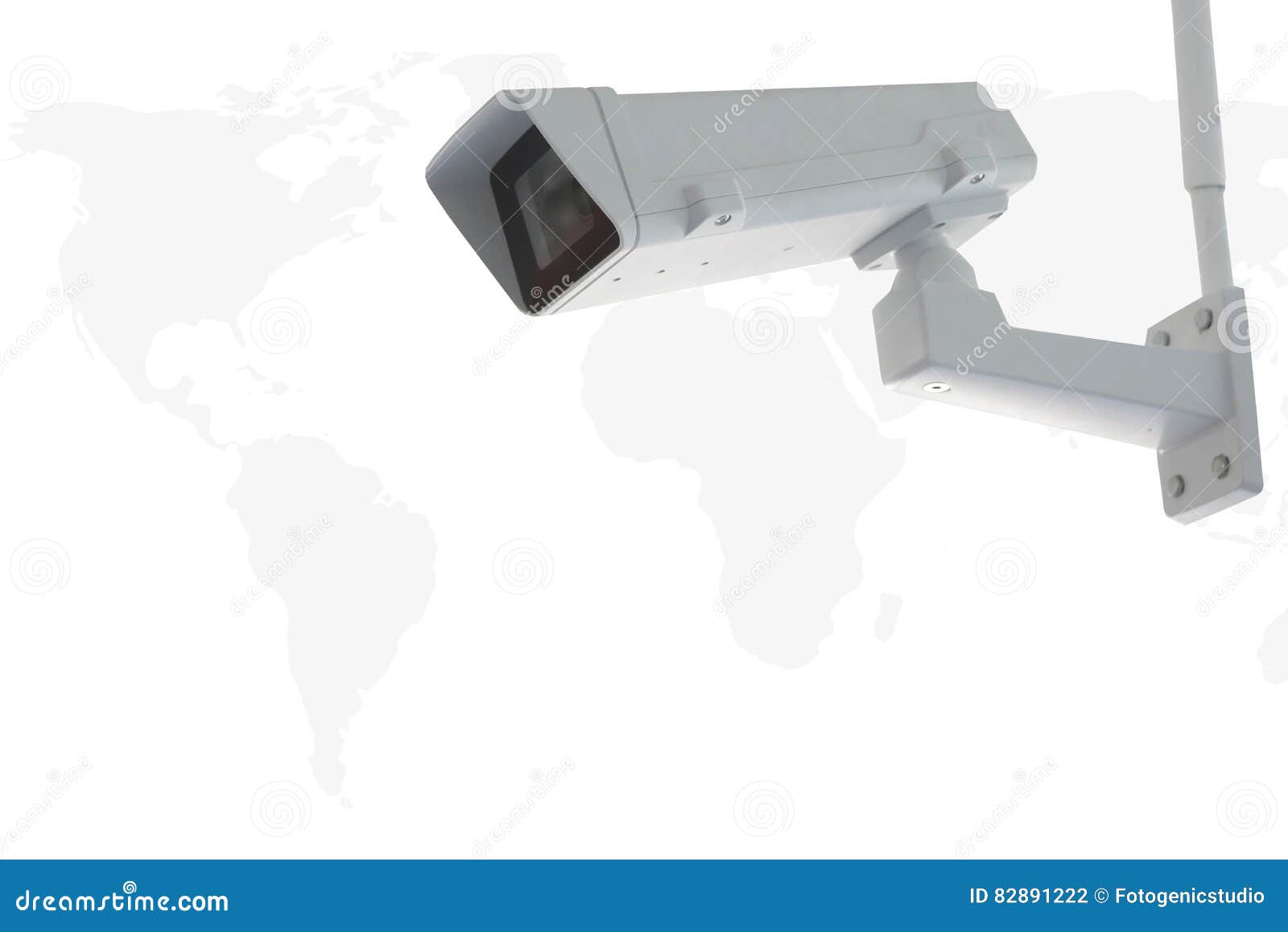 Cctv Camera with World Map in Background Stock Photo - Image of ...