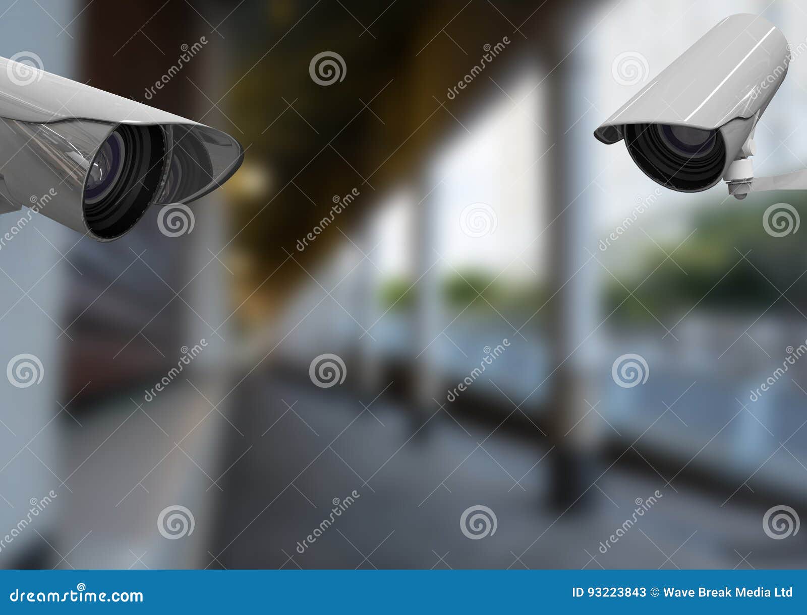 CCTV cameras in building stock image. Image of window - 93223843