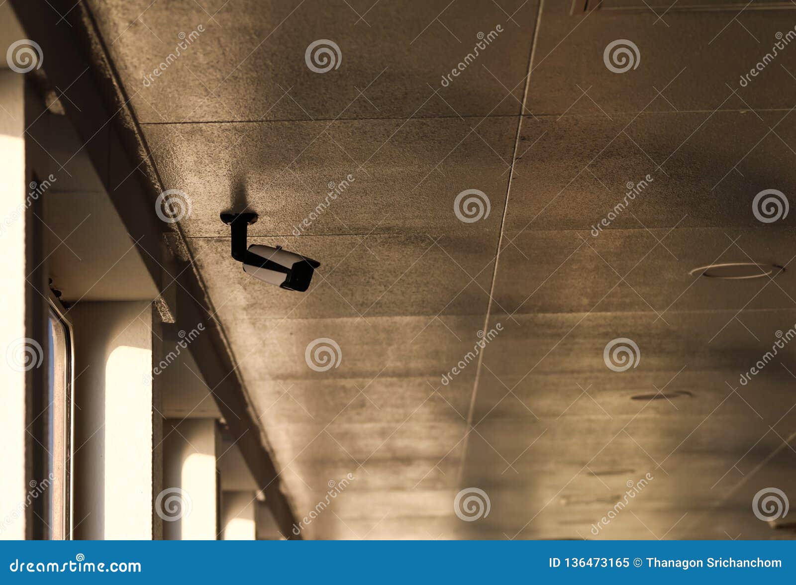 CCTV Cameras on the Ceiling of Transportation Cabin Stock Image - Image ...