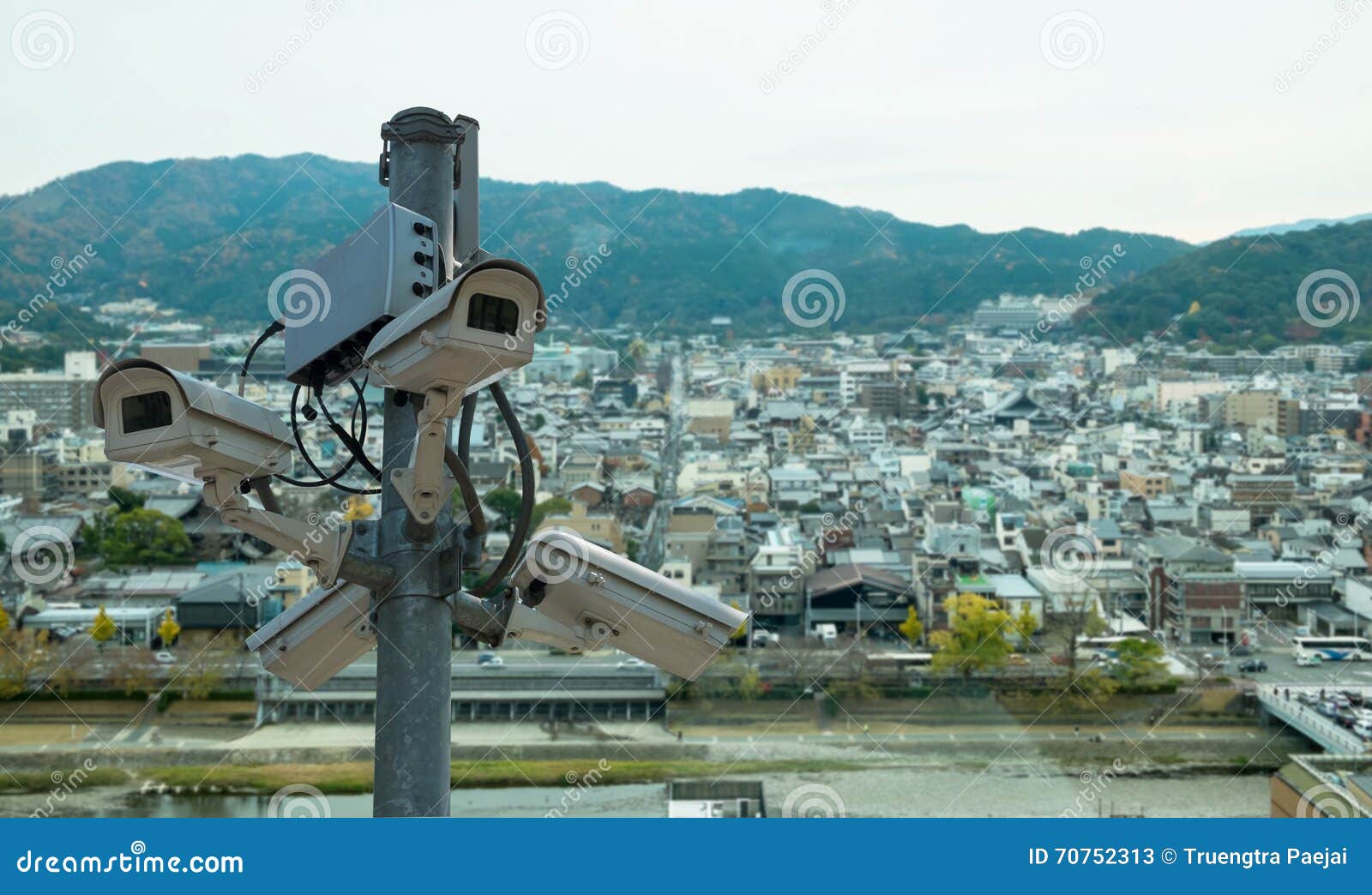 CCTV cameras stock image. Image of hill, monitoring, event - 70752313