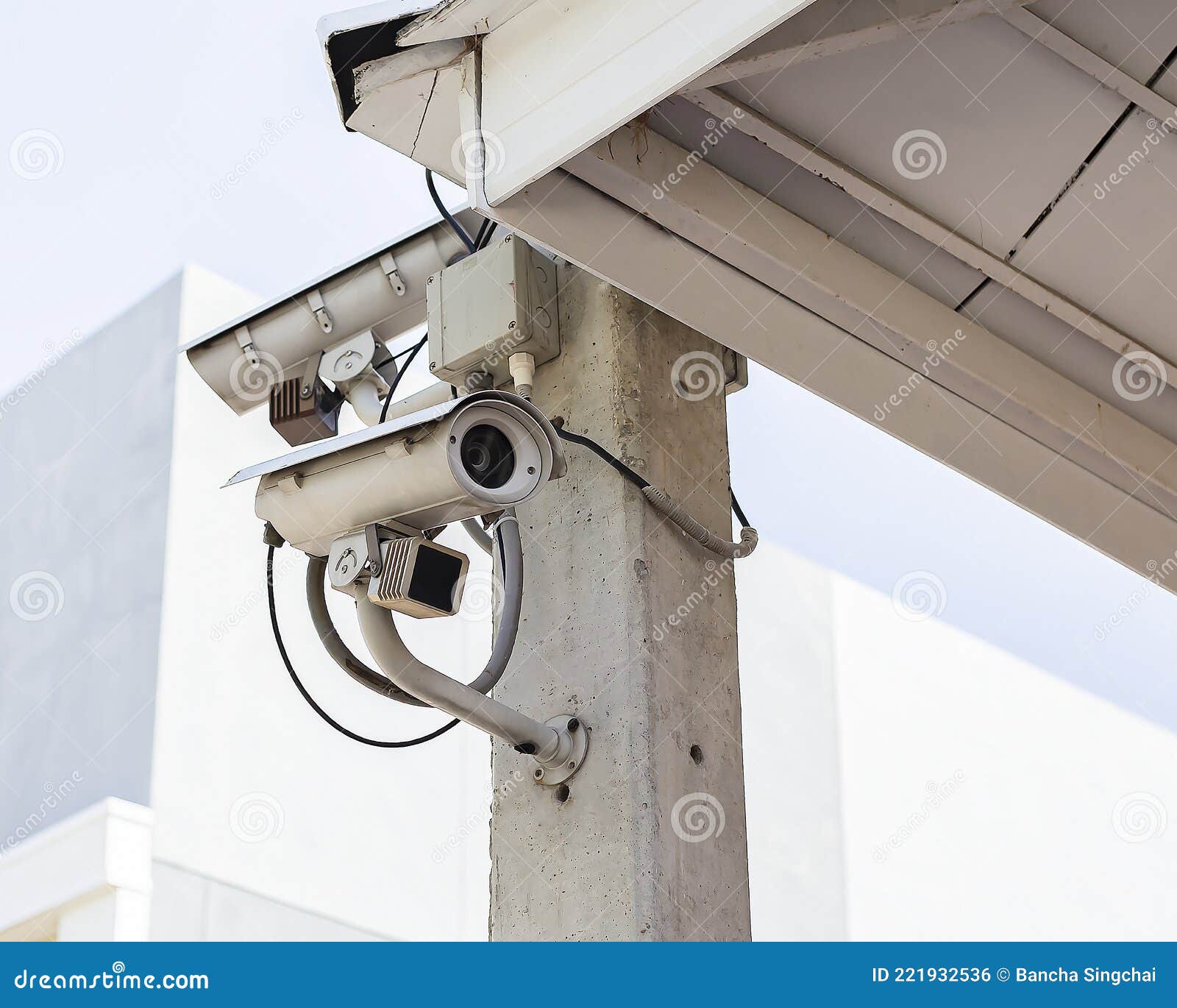 CCTV Cameras Installed Outside the Building Safety Protection Concept ...