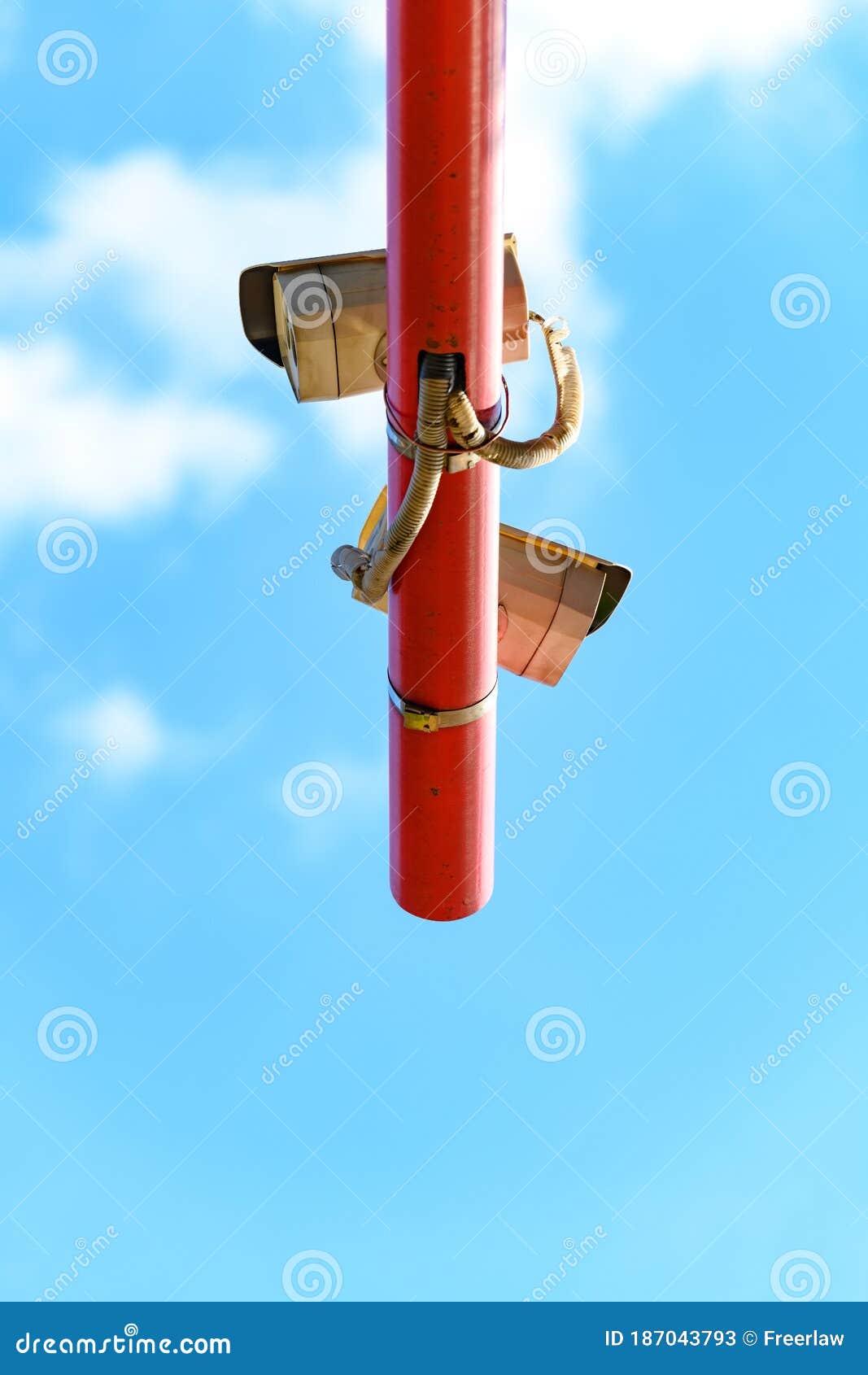 CCTV Cameras in Outdoor at Vertical Composition Stock Image - Image of ...