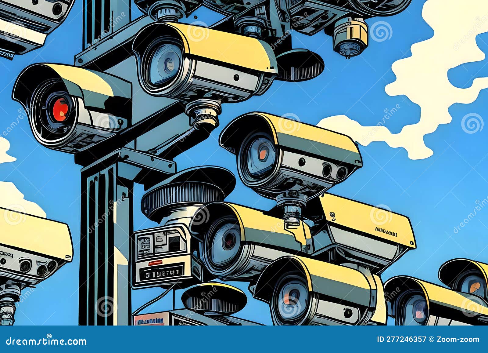 CCTV Cameras Keep An Eye On City Safety And Security Creating Using ...