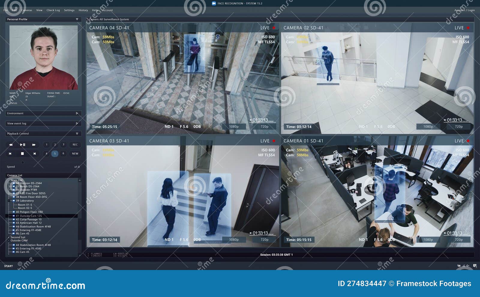 CCTV Cameras with Recognition System in Office Stock Image - Image of ...