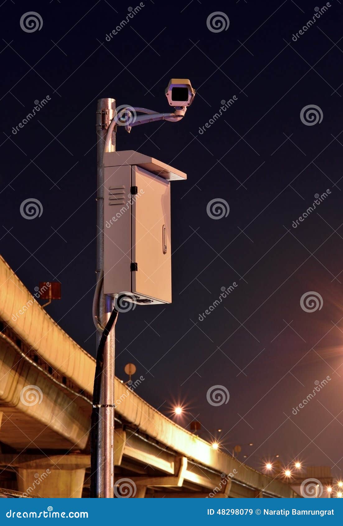 CCTV Cameras are Working at Night Stock Image - Image of camera, shadow ...
