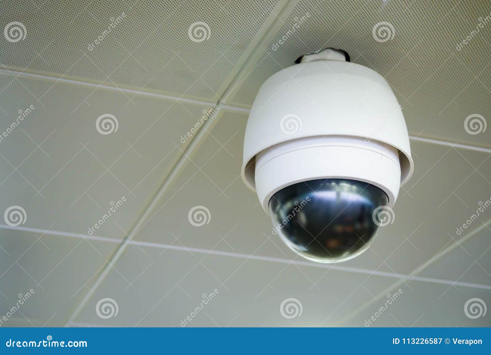 CCTV on the ceiling. stock image. Image of surveillance - 113226587
