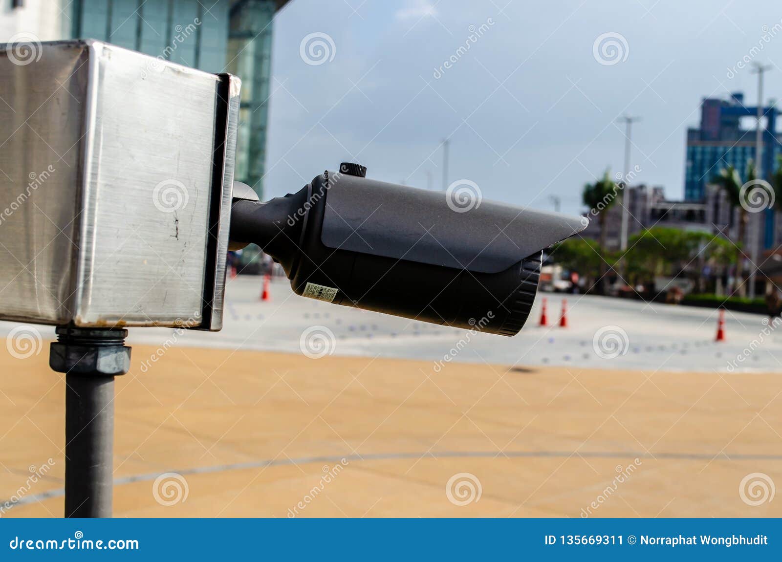 CCTV Column stock image. Image of electronic, modern - 135669311
