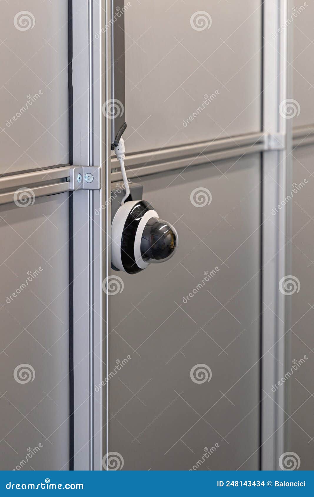 CCTV Dome Wall stock photo. Image of silver, surveillance - 248143434
