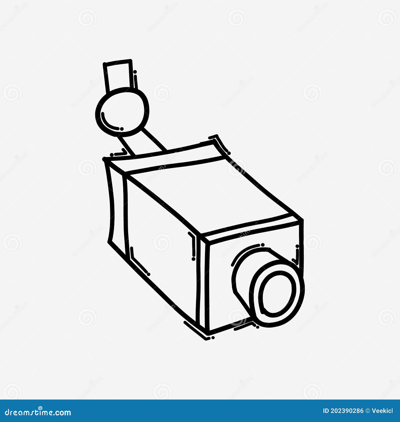 CCTV Doodle Vector Icon. Drawing Sketch Illustration Hand Drawn Line ...