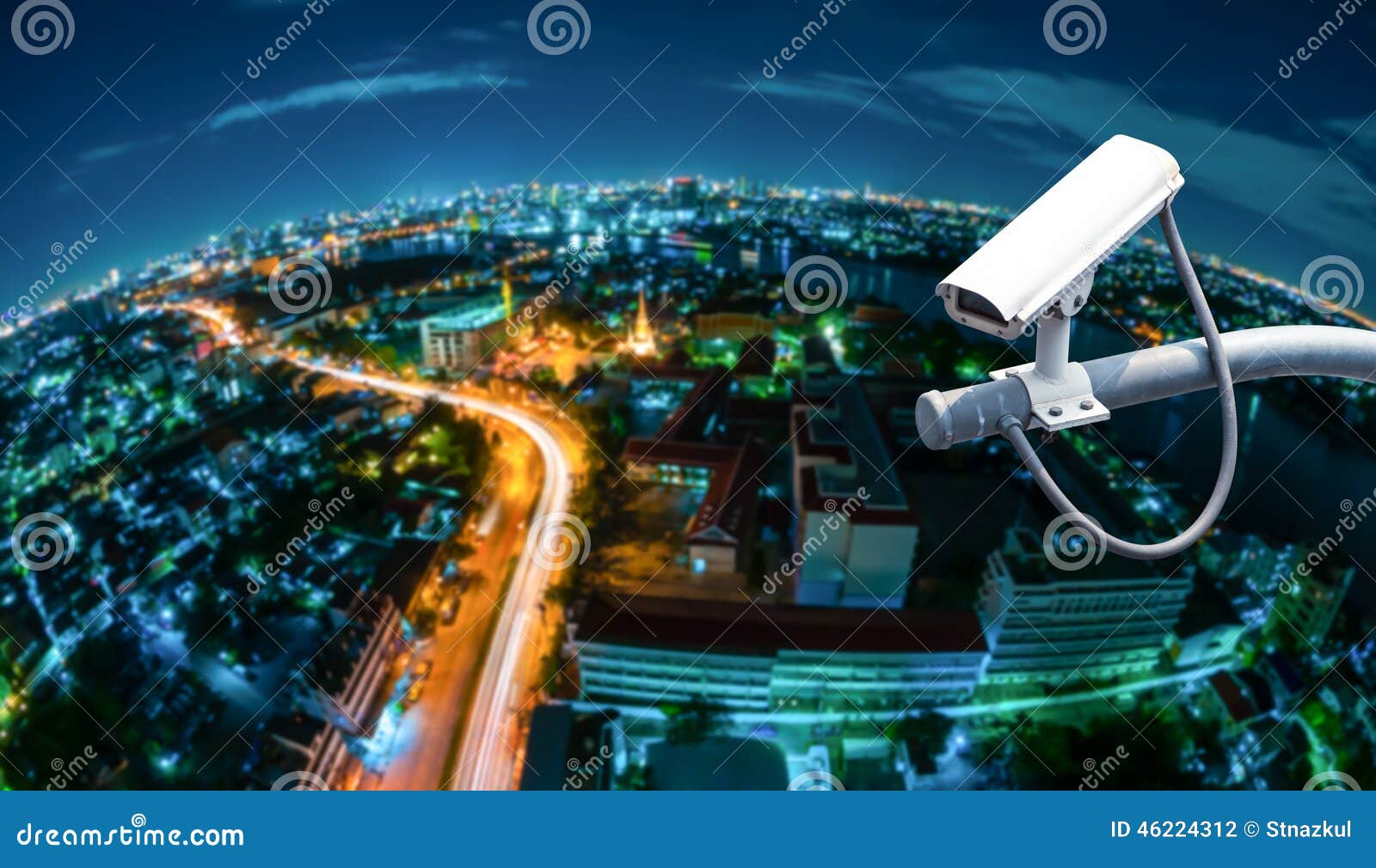 CCTV with Fish Eye Perspective Stock Photo - Image of monitoring ...