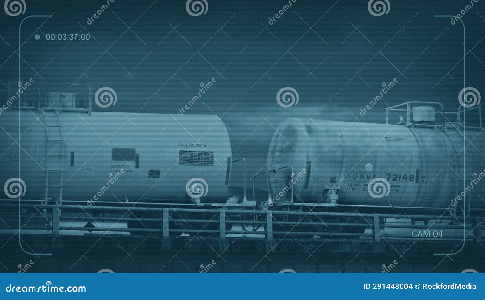 CCTV Freight Train Containers Passing with Cylinders Stock Footage ...