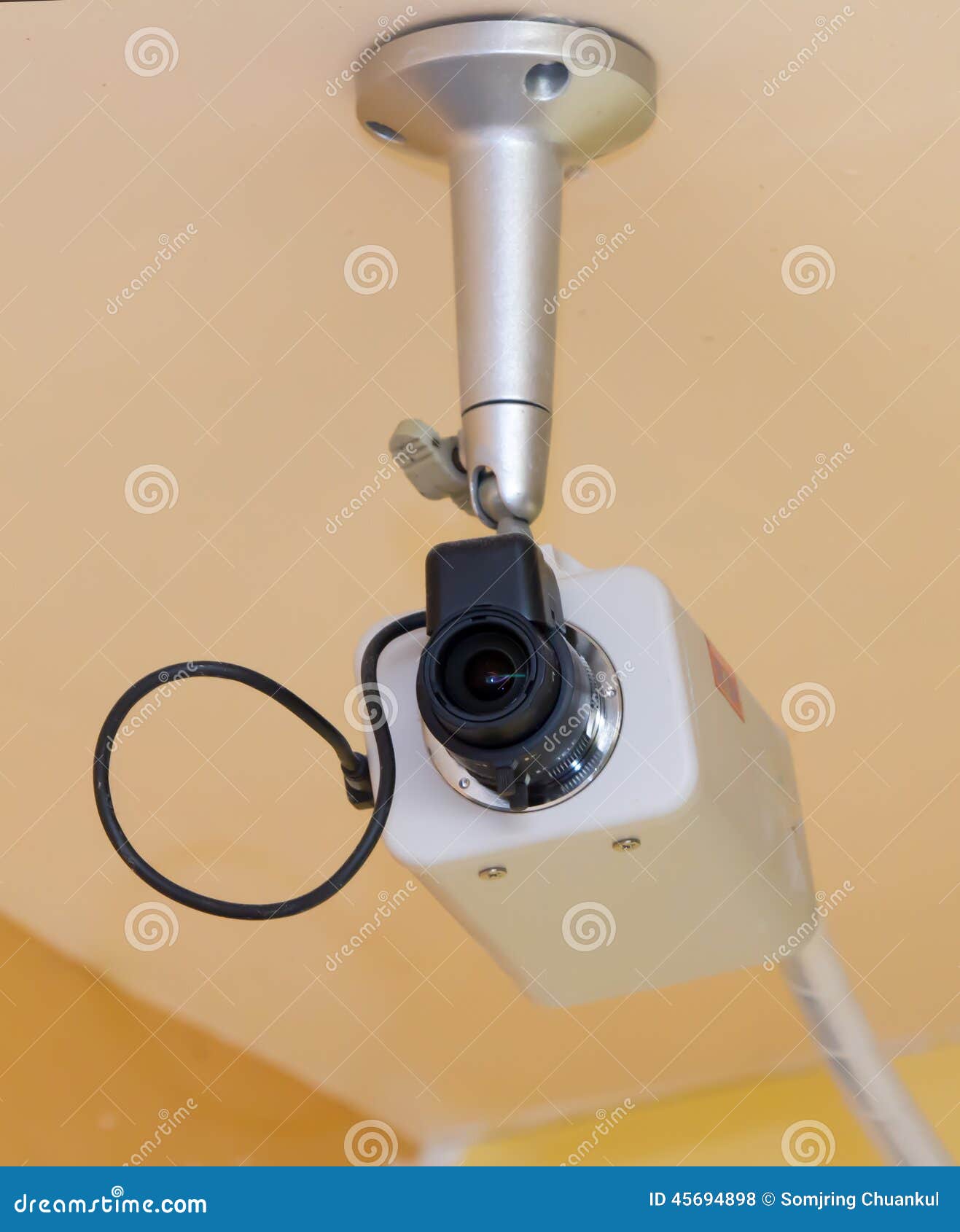 CCTV hanging. stock photo. Image of wall, ceiling, safety - 45694898