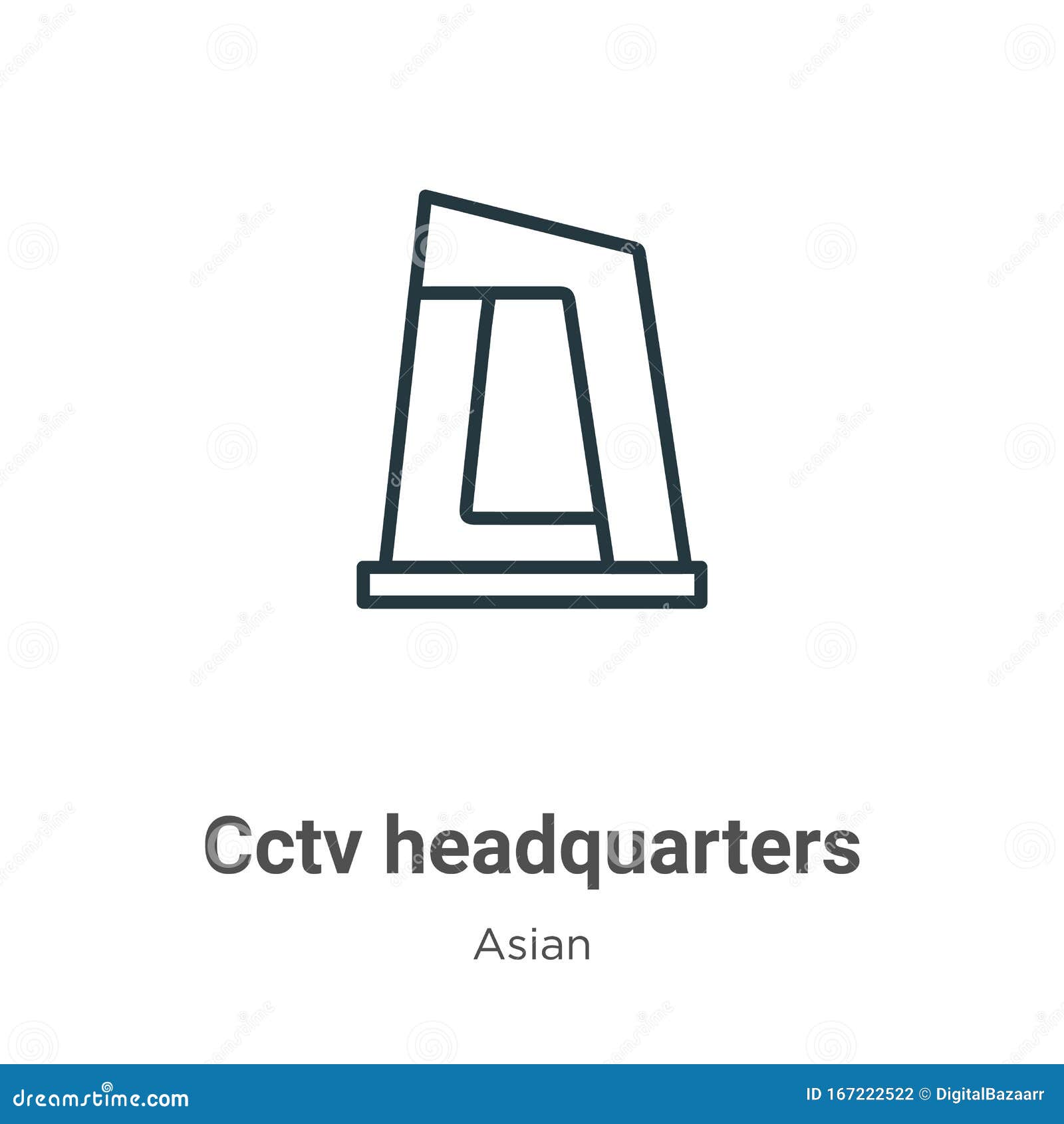 CCTV Headquarters - Modern Flat Design Style Single Isolated Image ...