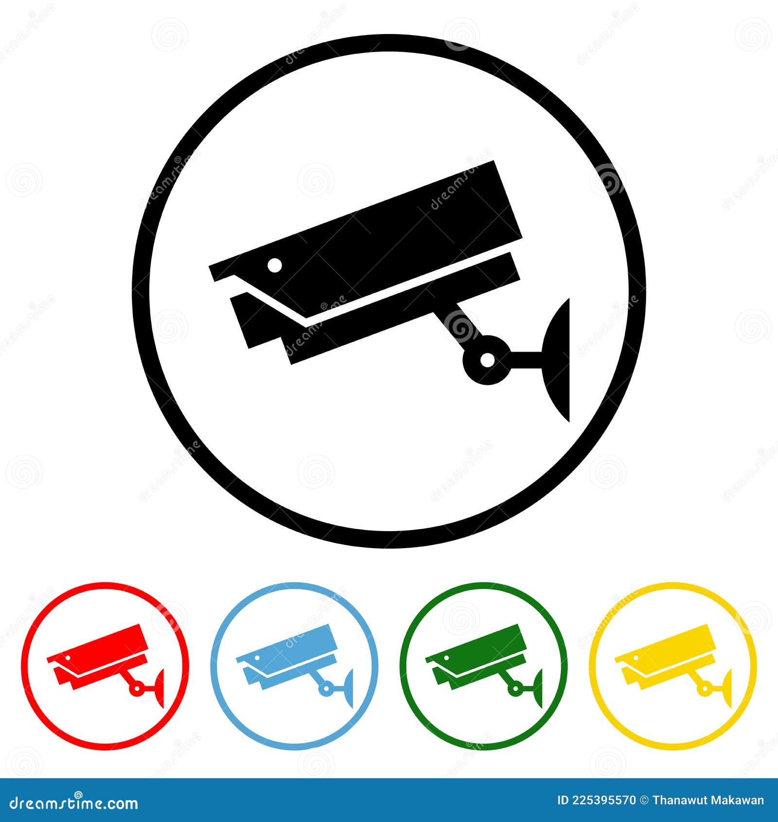 CCTV Icon with Color Variations Stock Vector - Illustration of reen ...