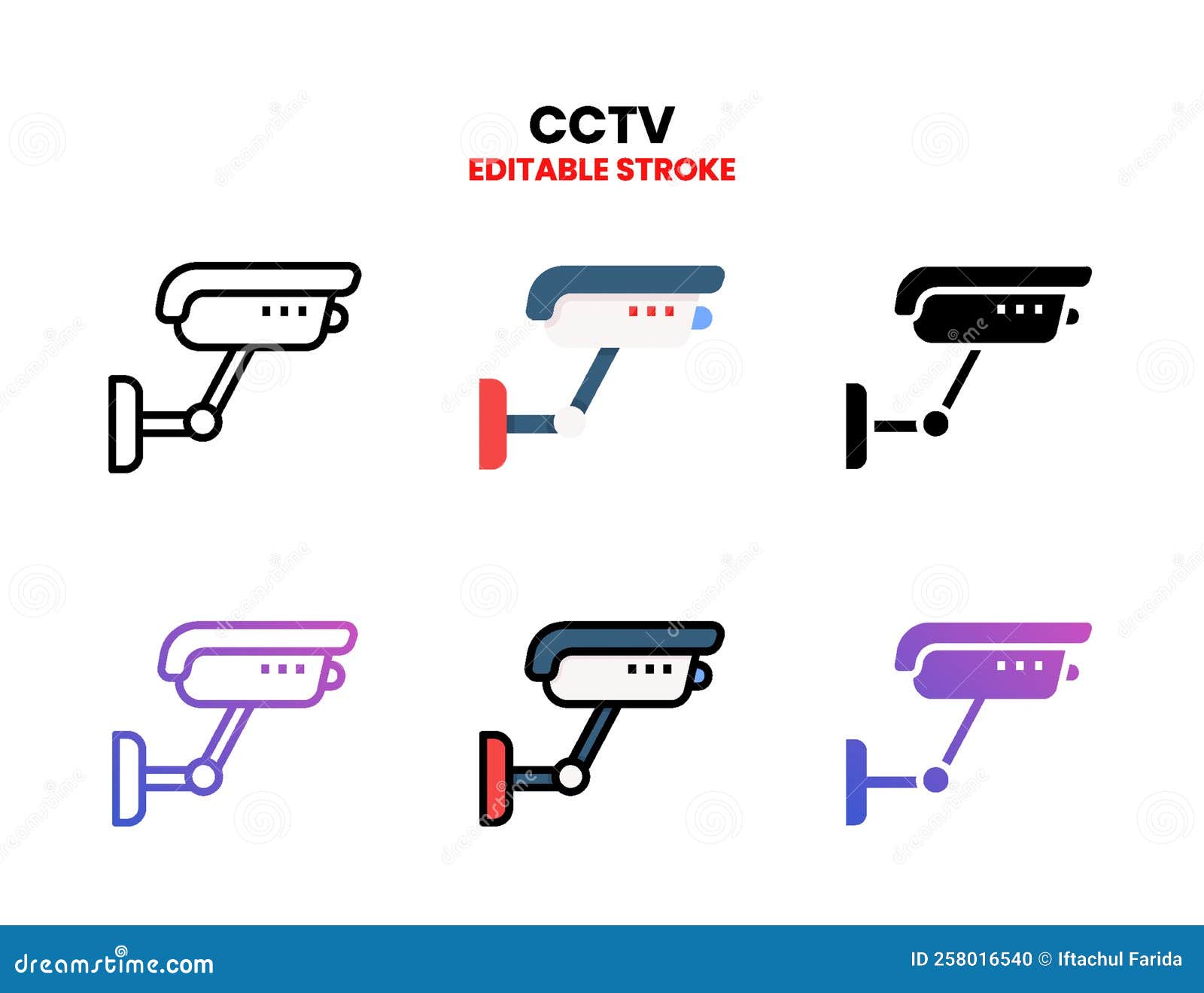 Cctv Icon Set with Different Styles. Stock Vector - Illustration of ...