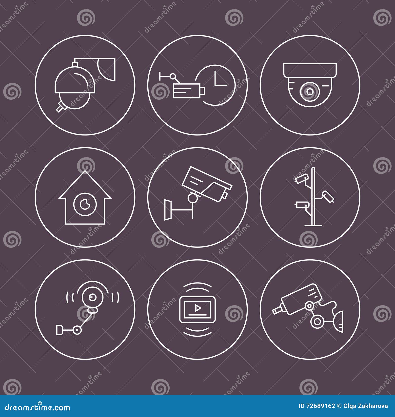 CCTV icons stock vector. Illustration of clipart, detailed - 72689162