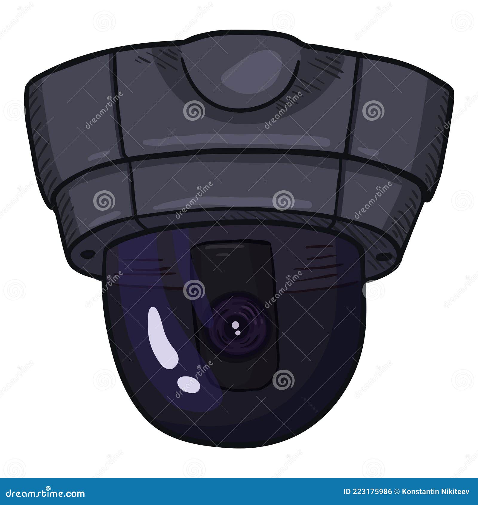 CCTV Illustration. Vector Cartoon Security Camera Stock Vector ...