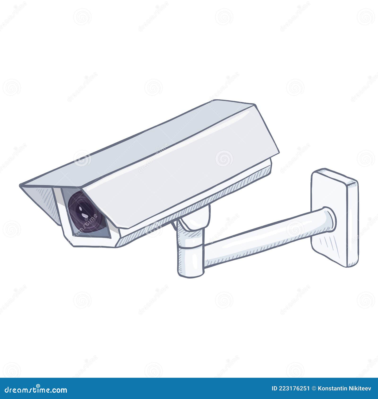 CCTV Illustration. Vector Cartoon Security Camera Stock Vector ...