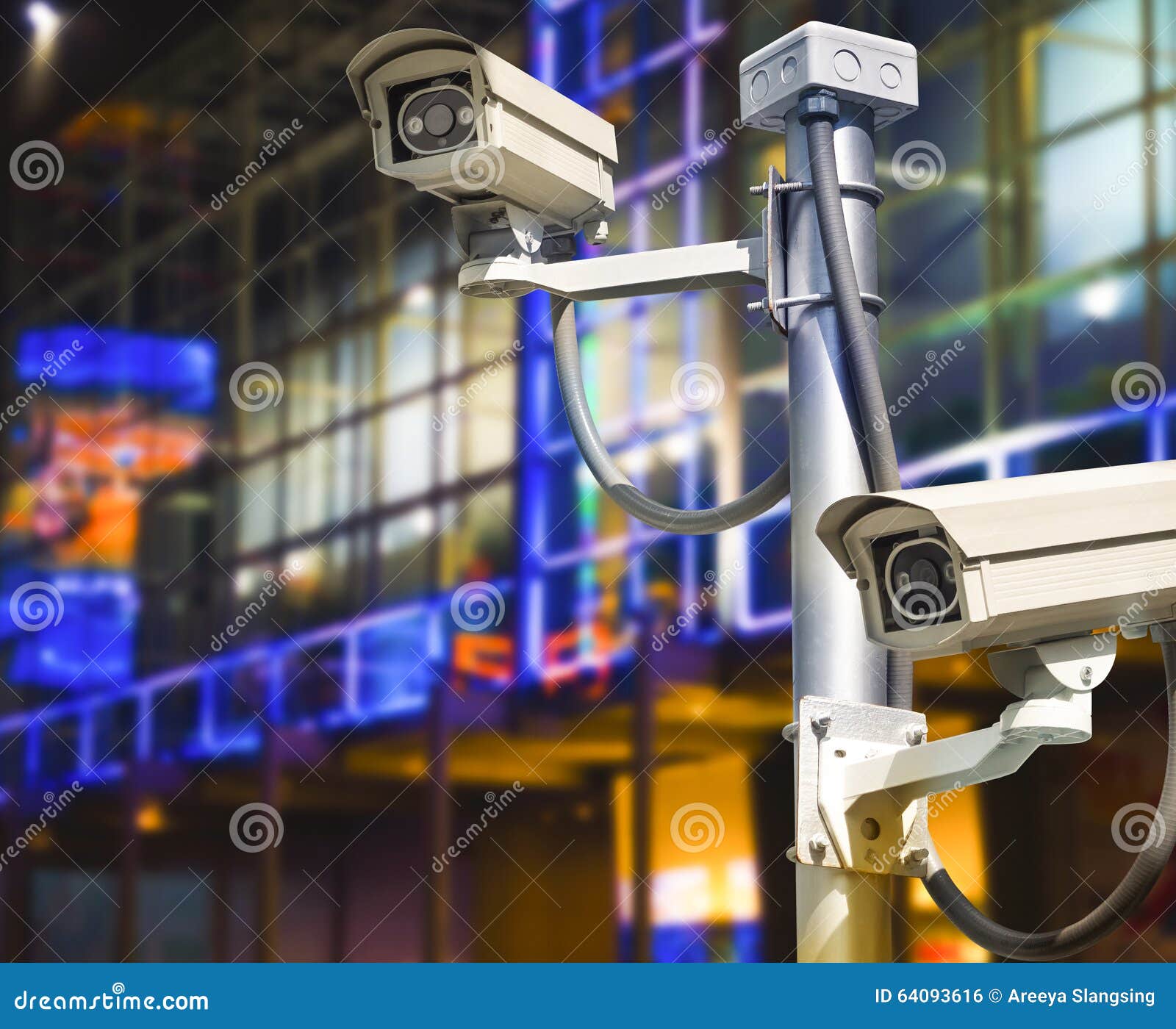 Cctv Installed Outdoor in Front of the Building Stock Photo - Image of ...